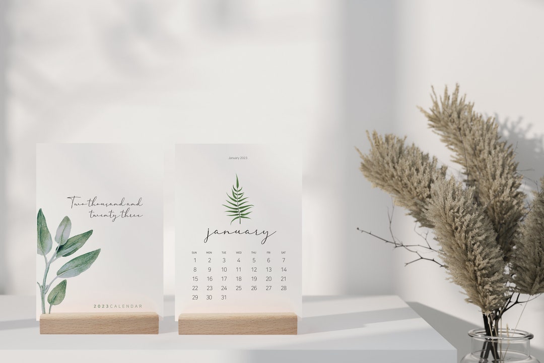 2023_printable Greenery Calendar Desk Calendar Digital - Etsy Ireland