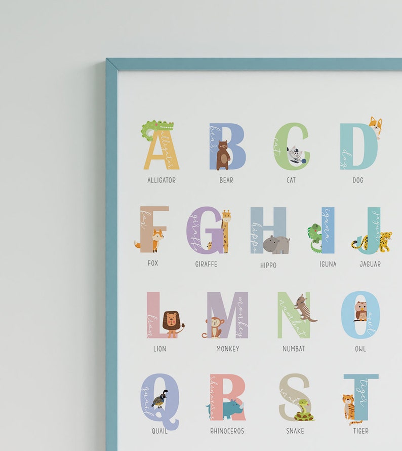 DIGITAL DOWNLOAD ABC Wall Art Alphabet Poster Alphabet Print - Etsy