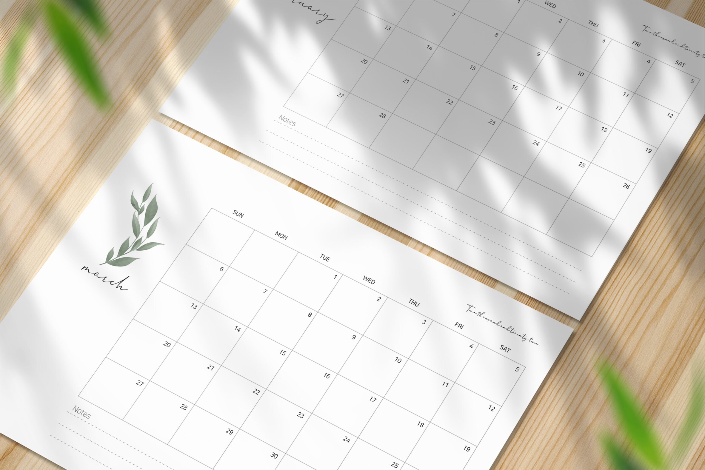 2022 Calendar Printable Botanical Calendar Template Desk - Etsy Canada