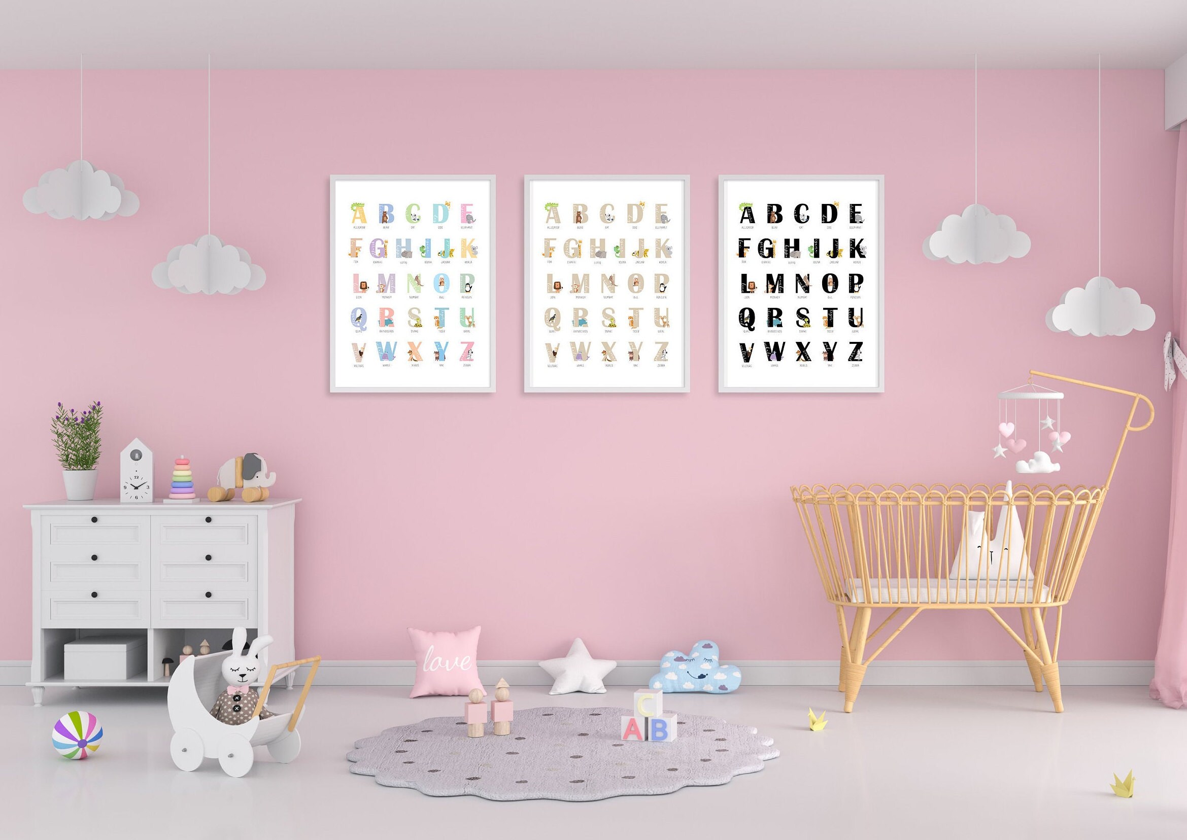 DIGITAL DOWNLOAD, ABC Wall Art Alphabet Poster Alphabet Print Printable ...