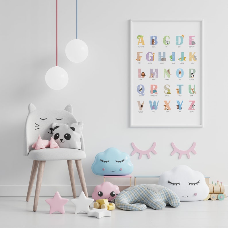 DIGITAL DOWNLOAD ABC Wall Art Alphabet Poster Alphabet Print - Etsy