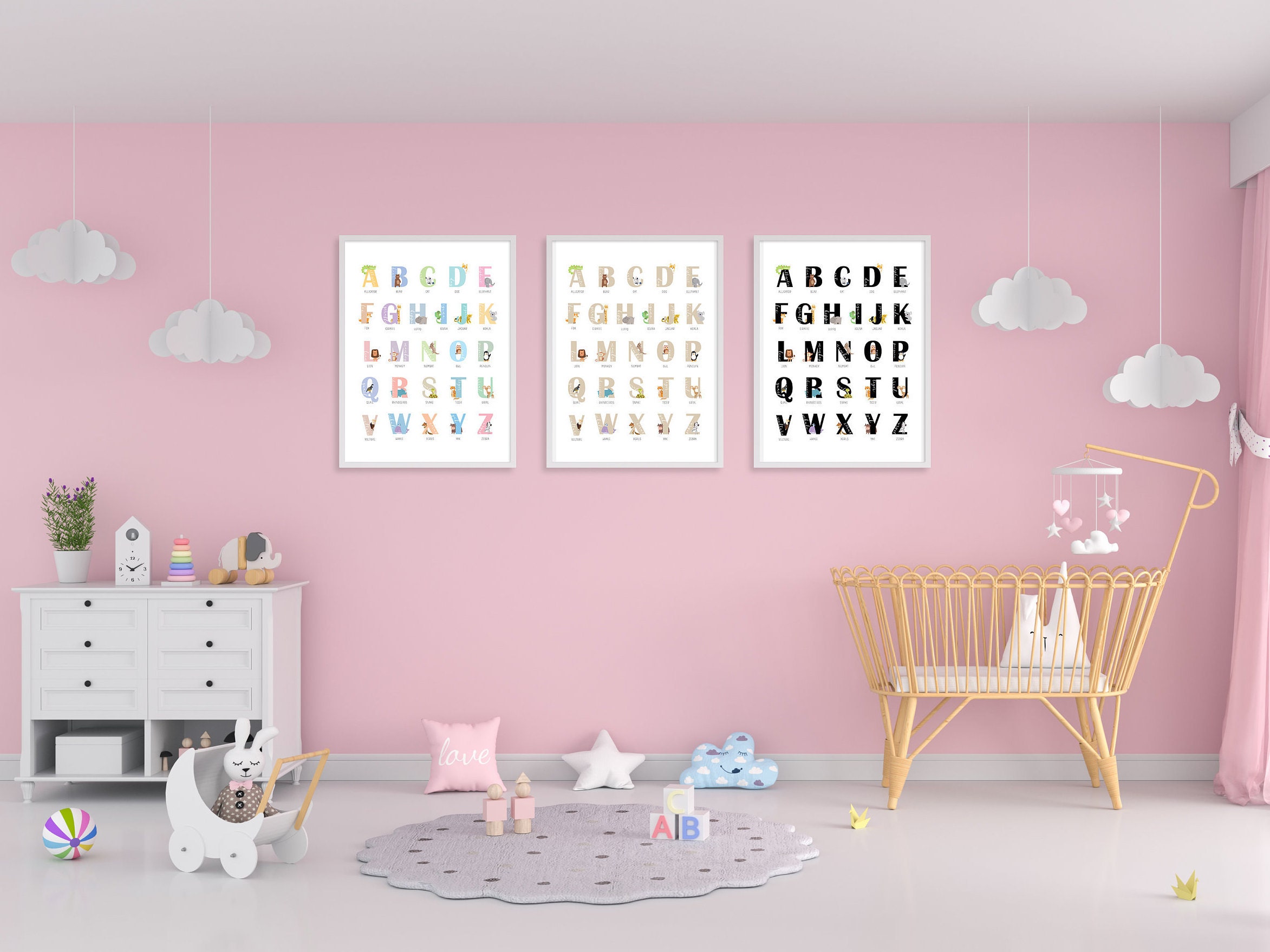 DIGITAL DOWNLOAD ABC Wall Art Alphabet Poster Alphabet Print - Etsy