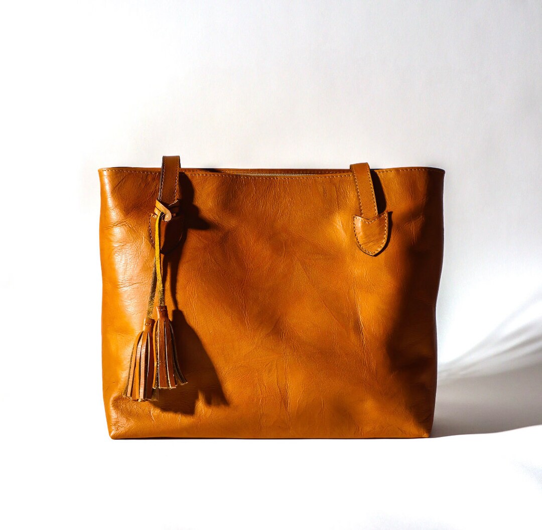 Honey Leather Shoulder Purse - Etsy