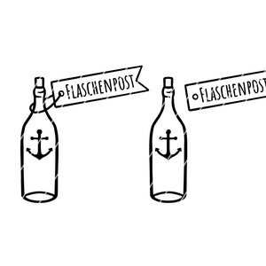 Maritime Plotterdatei "Flaschenpost" svg, dxf, png - Etsy.de
