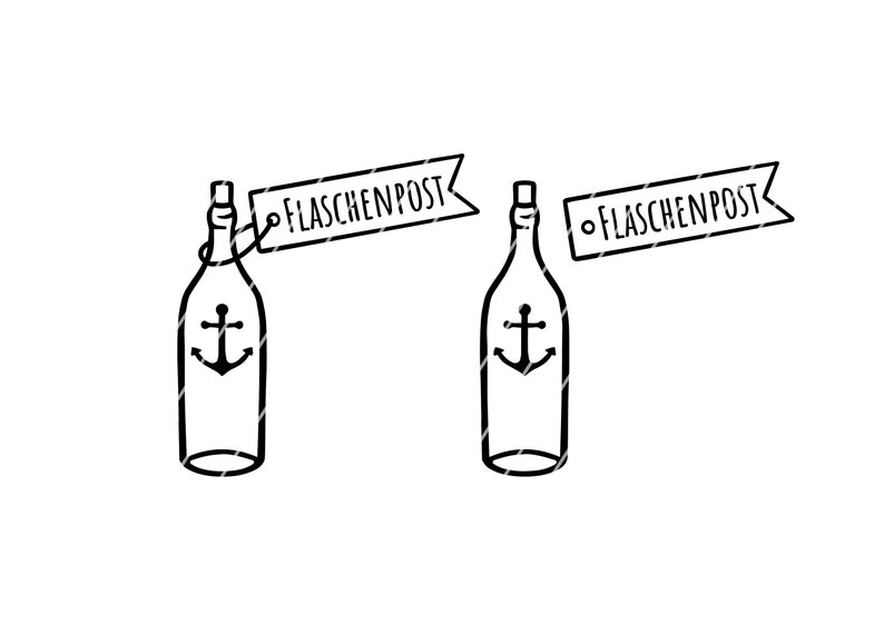 Maritime Plotterdatei "Flaschenpost" svg, dxf, png - Etsy.de
