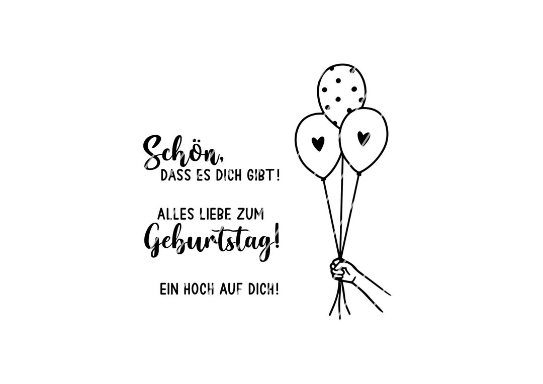 Plotterdatei "Ballon-Liebe" Geburtstag – Svg Png Dxf - Etsy.de