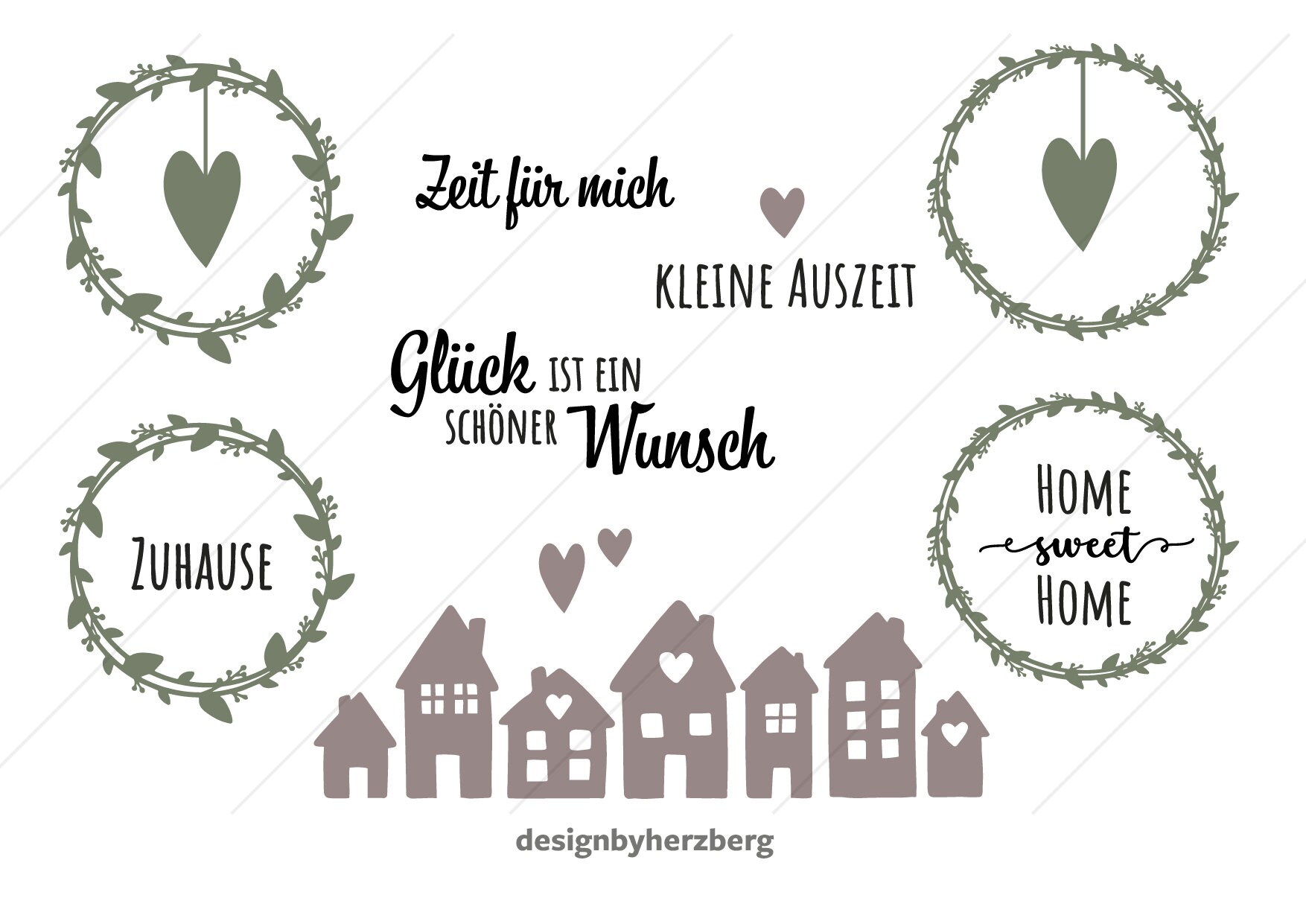 Plotterdatei Home Kränze und Häuser Svg Dxf - Etsy.de