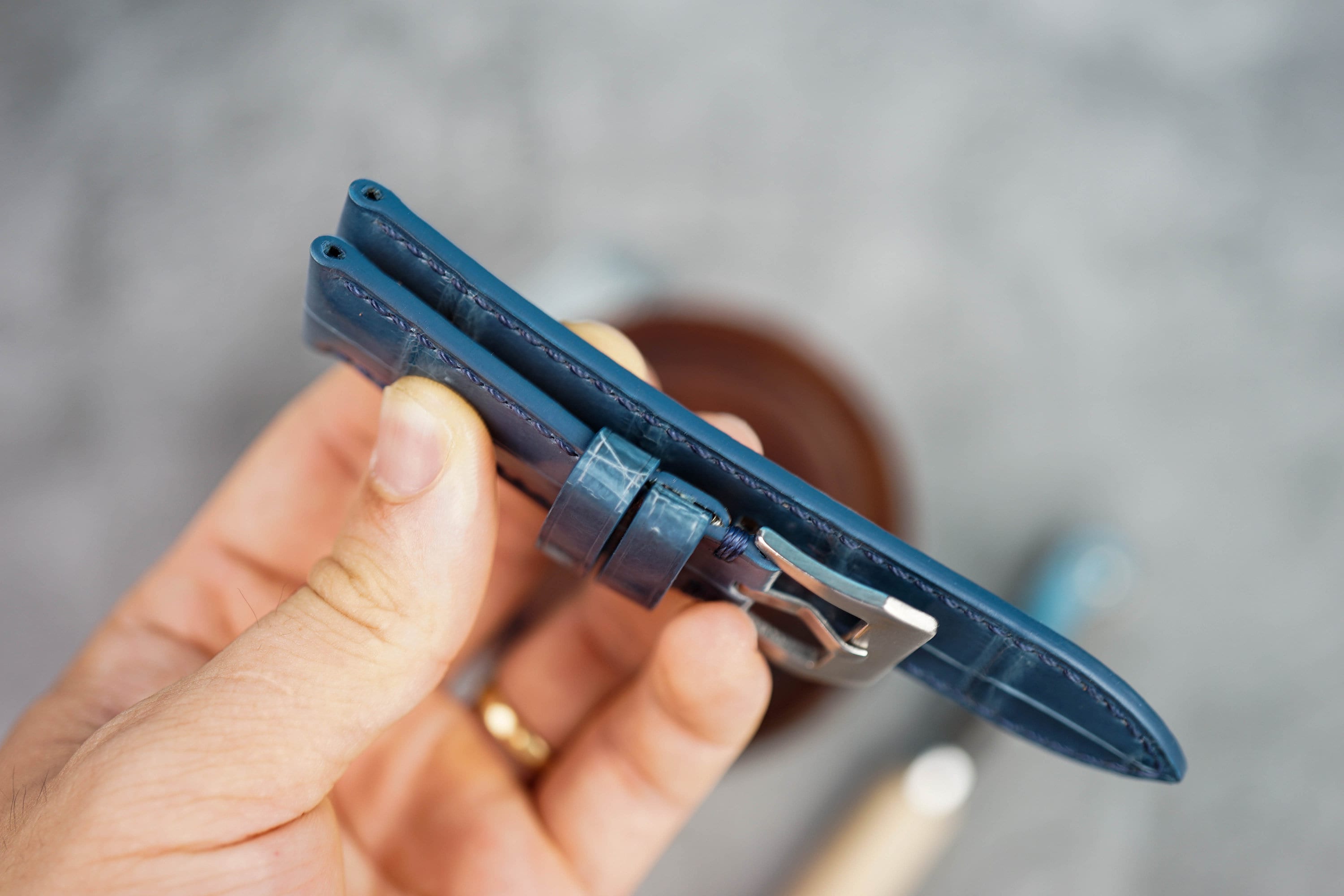 Bespoke Blue Exotic Leather Watch Strap Handmade Custom Watch - Etsy