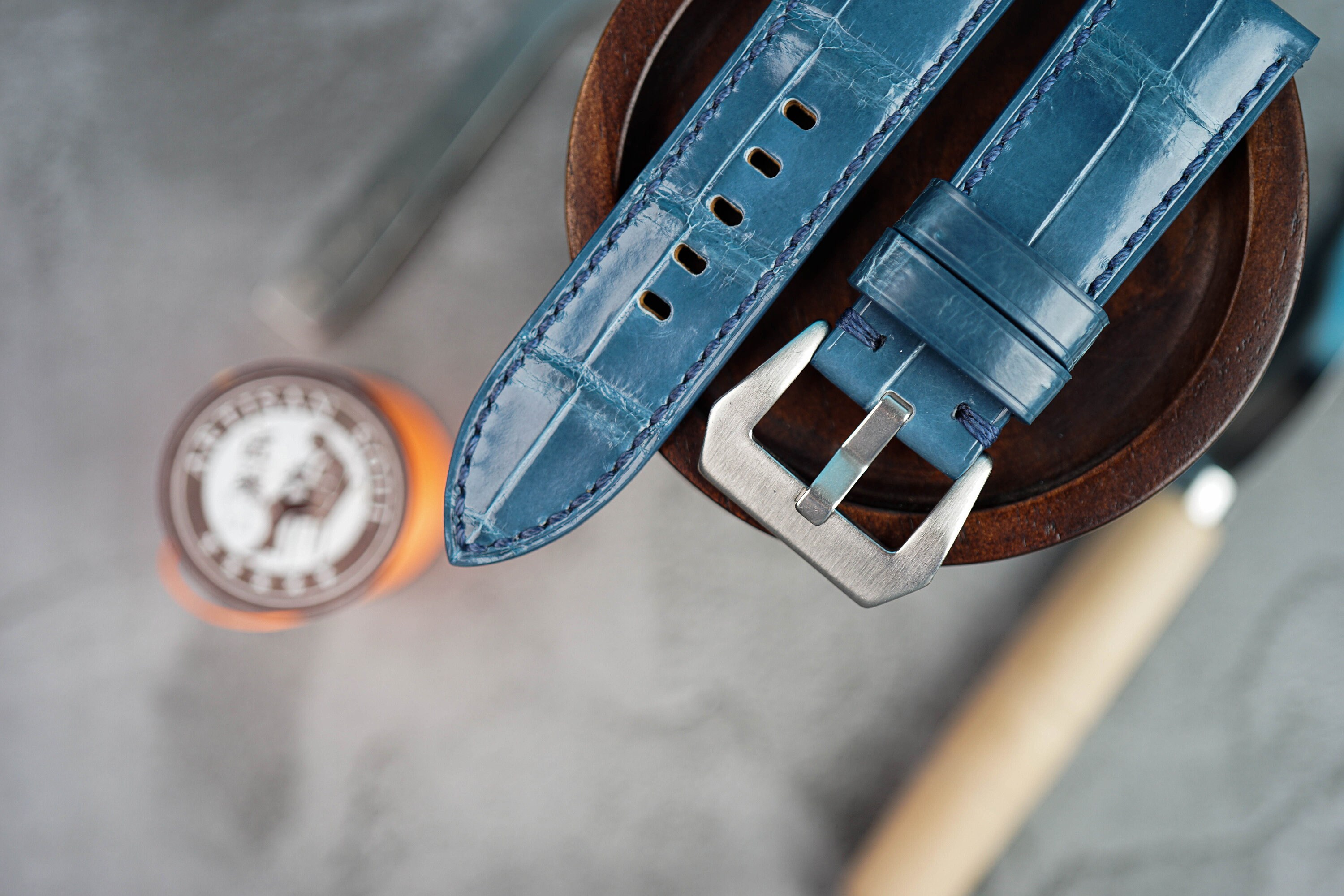 Bespoke Blue Exotic Leather Watch Strap Handmade Custom Watch - Etsy