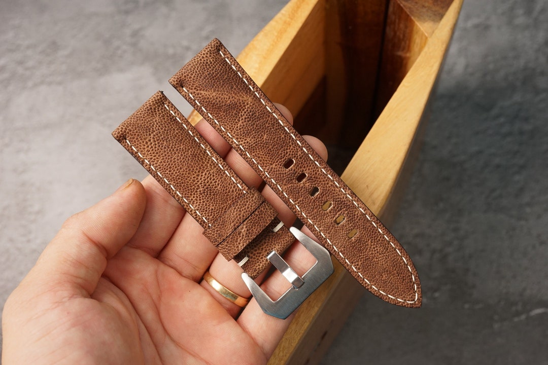 Bespoke Brown Exotic Leather Watch Strap for Panerai 20mm 22mm 24mm ...