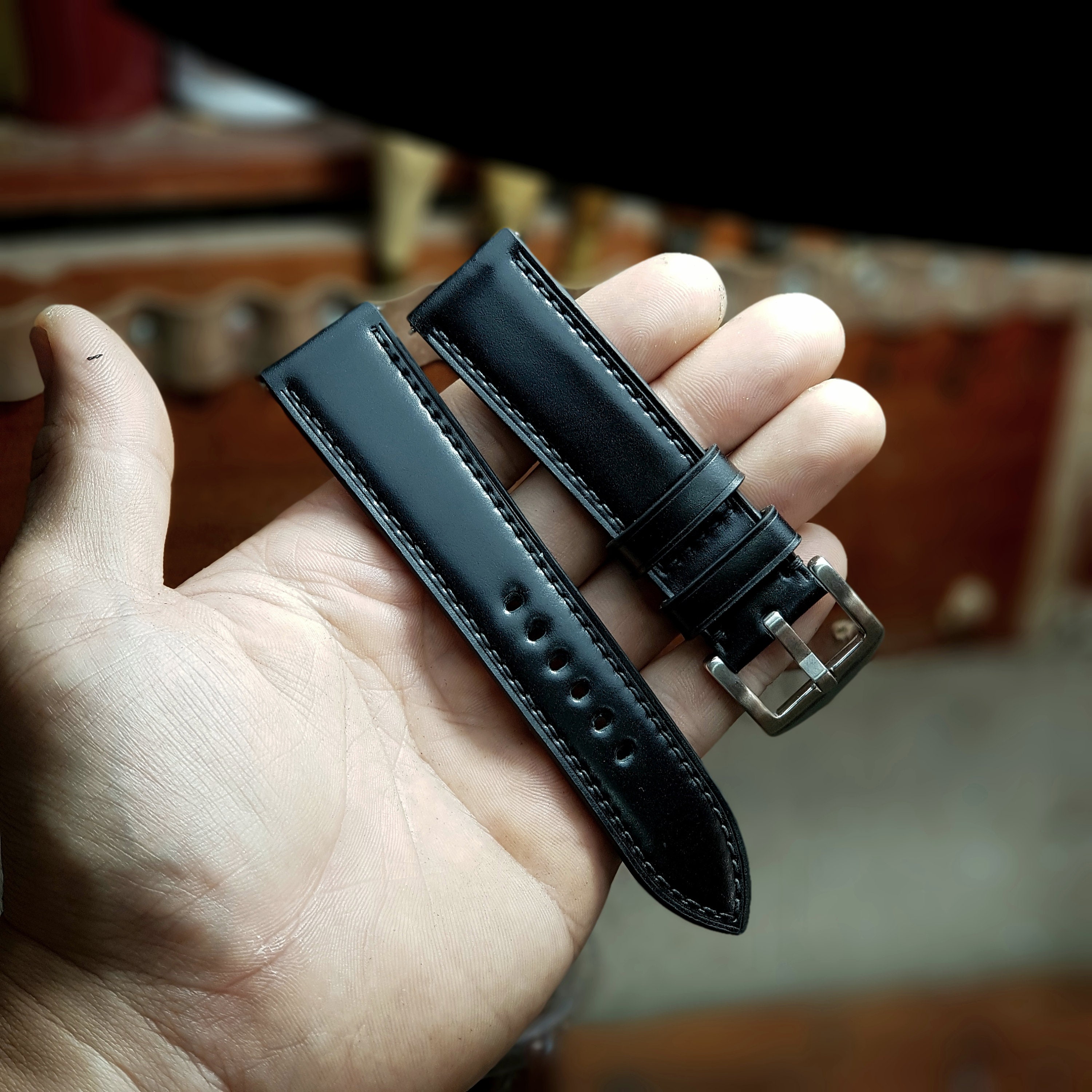 Shell Cordovan Handmade Leather Watch Band - Etsy