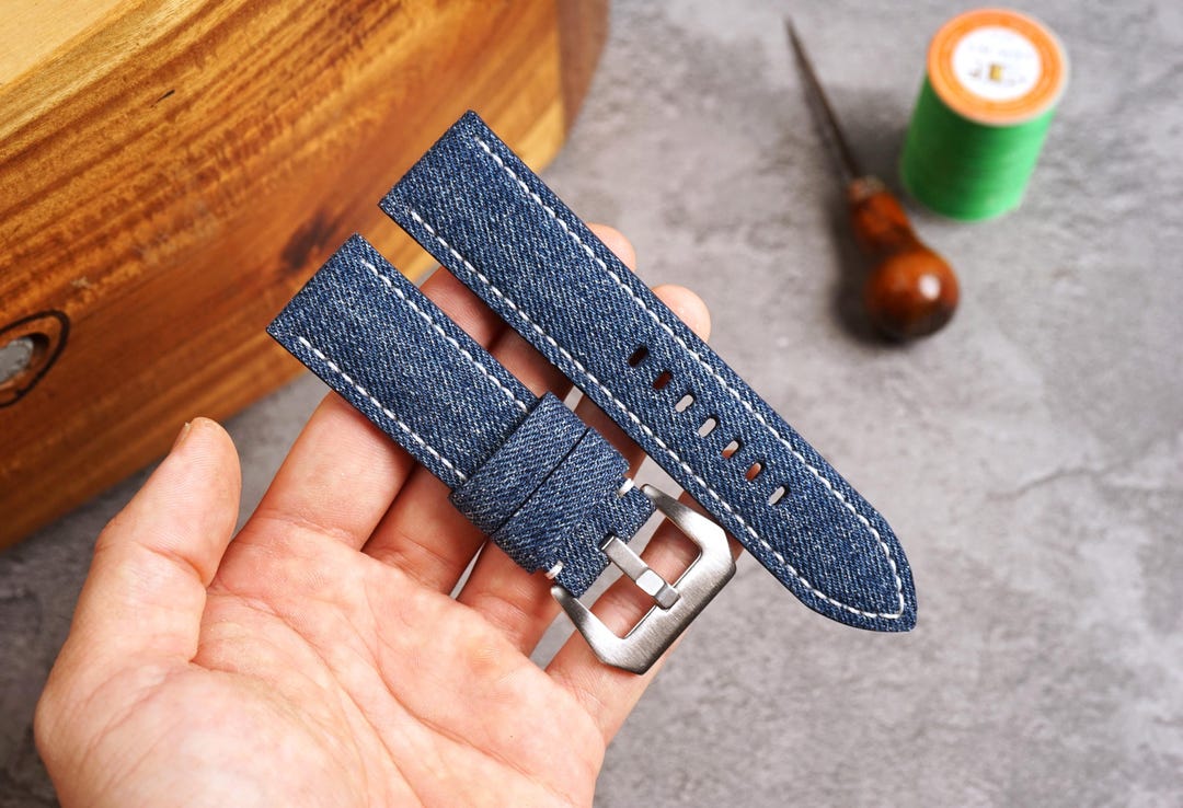 Bespoke Blue Jean Denim Watch Strap 20mm 22mm 24mm 26mm - Etsy