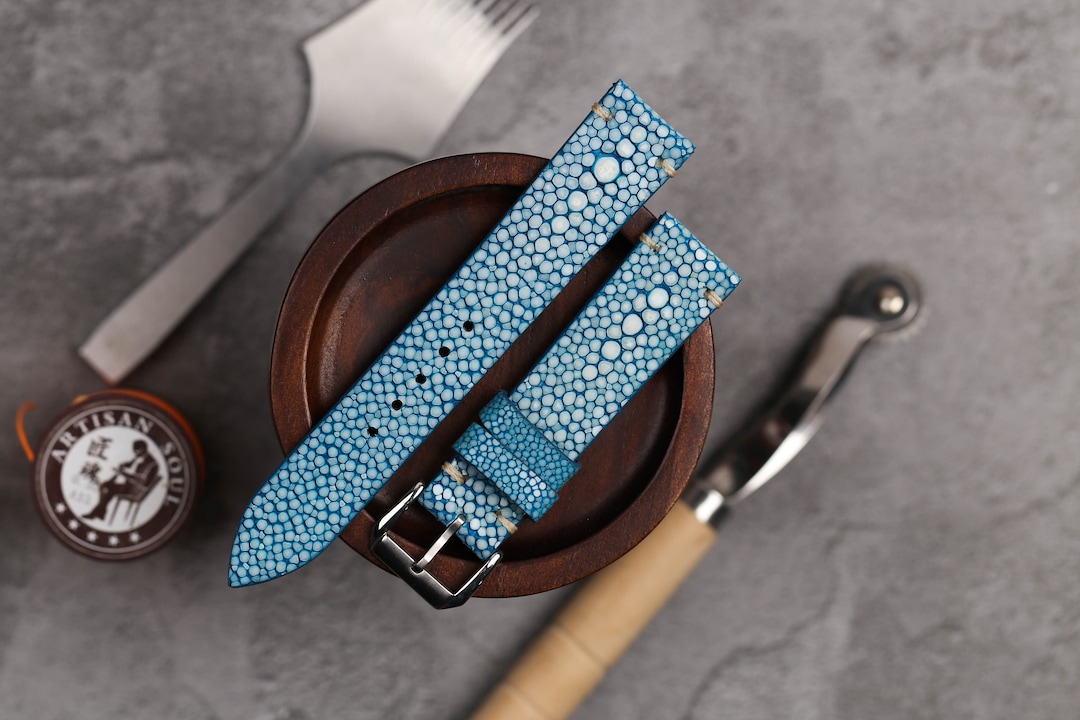 Bespoke Blue Stingray Watch Strap, Panerai Watch Strap, Custom Watch ...