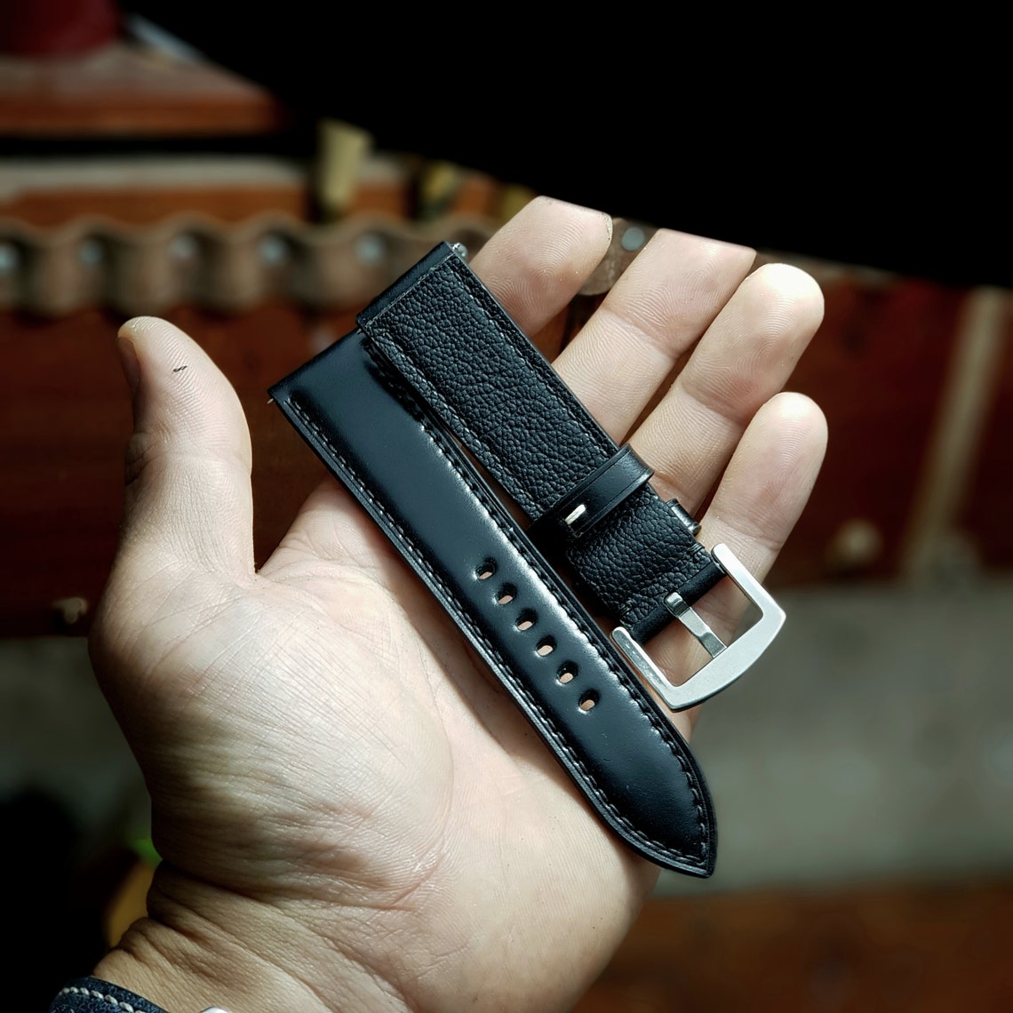 Shell Cordovan Handmade Leather Watch Band - Etsy