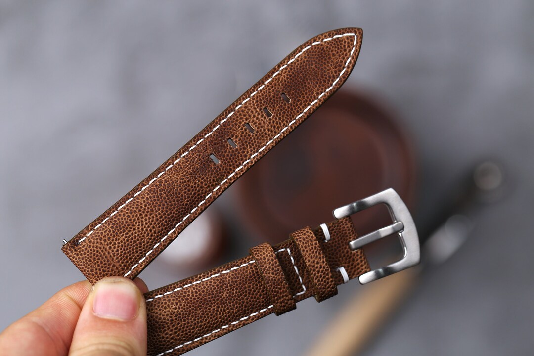 Bespoke Brown Exotic Leather Watch Strap for Tudor, Oris Watch 18mm ...