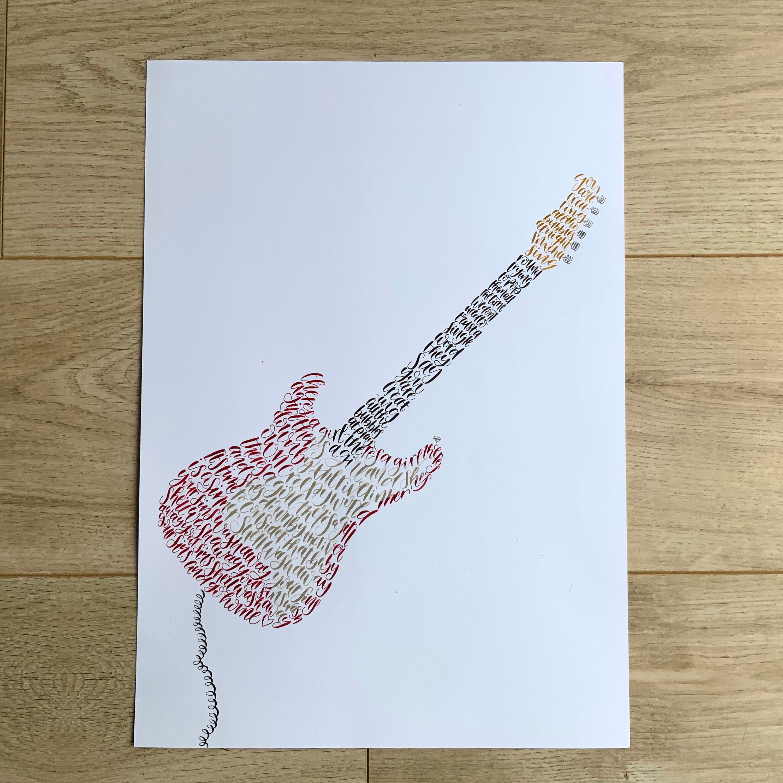 Personalised Calligram Word Shape Bespoke Hand Lettered - Etsy