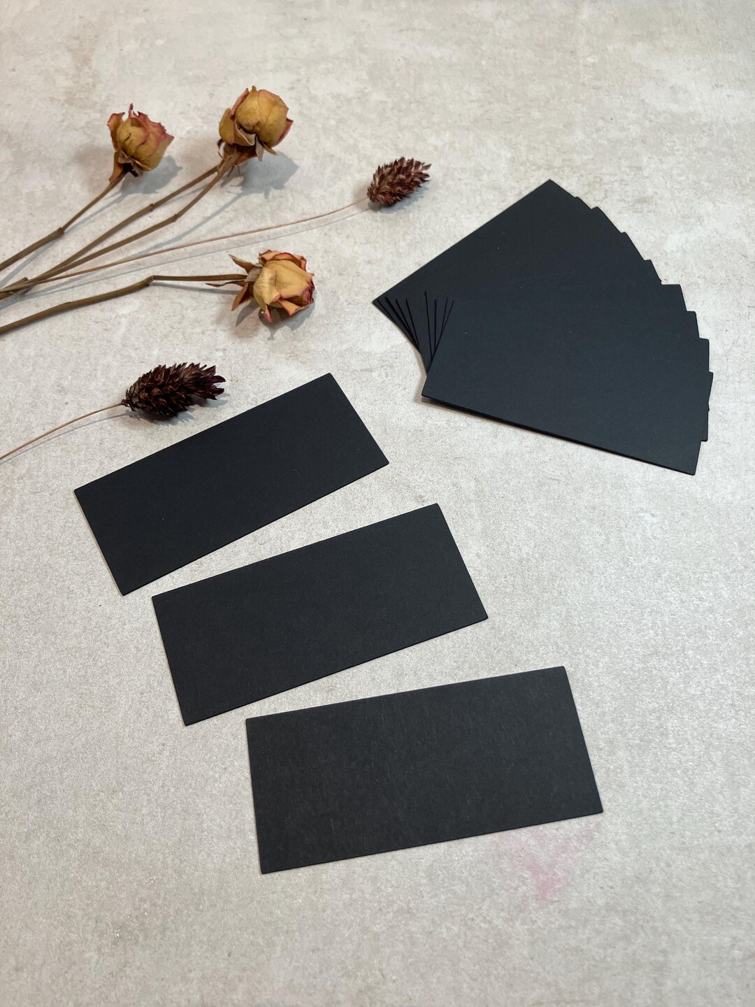Blank Black Flat Rectangle Place Cards - Etsy UK