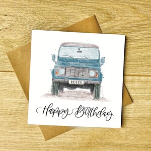 Blue Land Rover Illustrated Personalised Number Plate Happy - Etsy UK