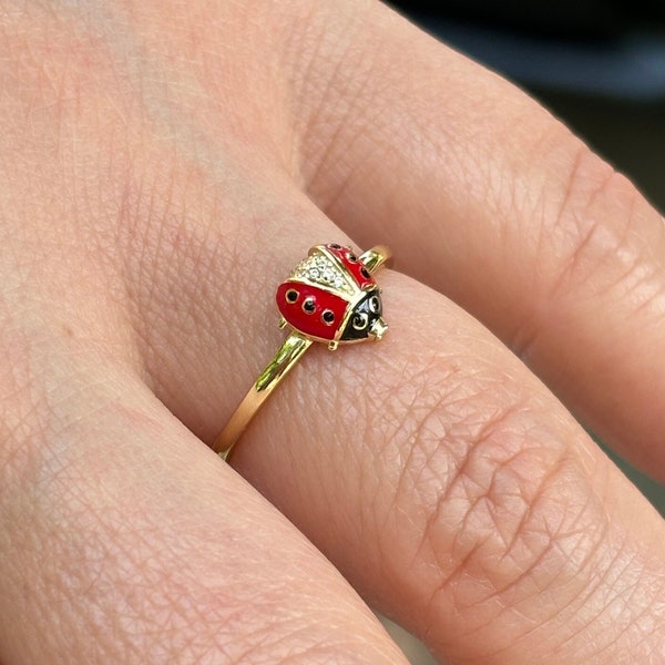 Ladybug Ring - Etsy
