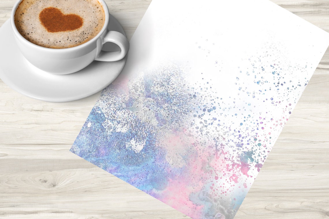 Printable Blue Watercolor Splash Stationery, Letter Writing Paper ...