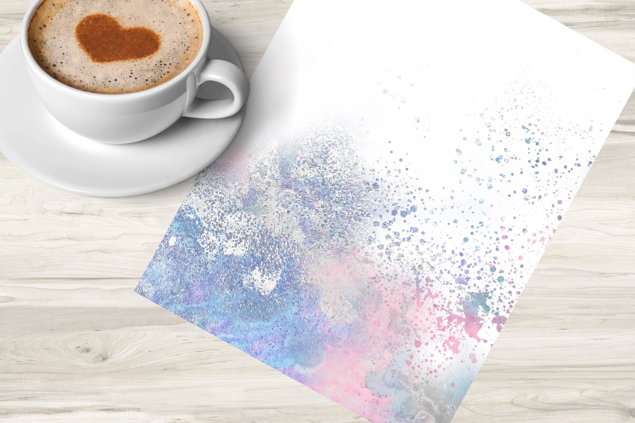 Printable Blue Watercolor Splash Stationery, Letter Writing Paper ...