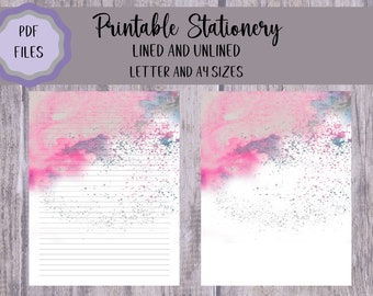 Printable Bright Watercolor BOHO Rainbow Stationery, Letter Writing ...