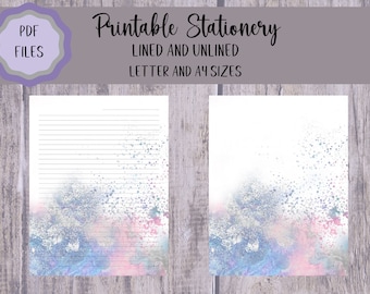 Printable Bright Watercolor BOHO Rainbow Stationery, Letter Writing ...