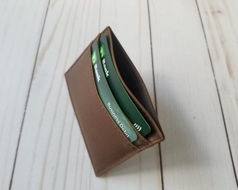 Minimalist Leather Card Holder Wallet: Personalized Slim Design - Etsy