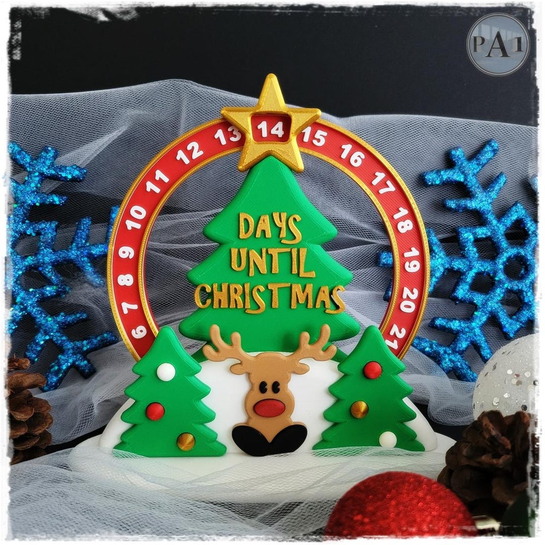 3D Printed Rudolph Advent Calendar Christmas Countdown Decor, Festive ...