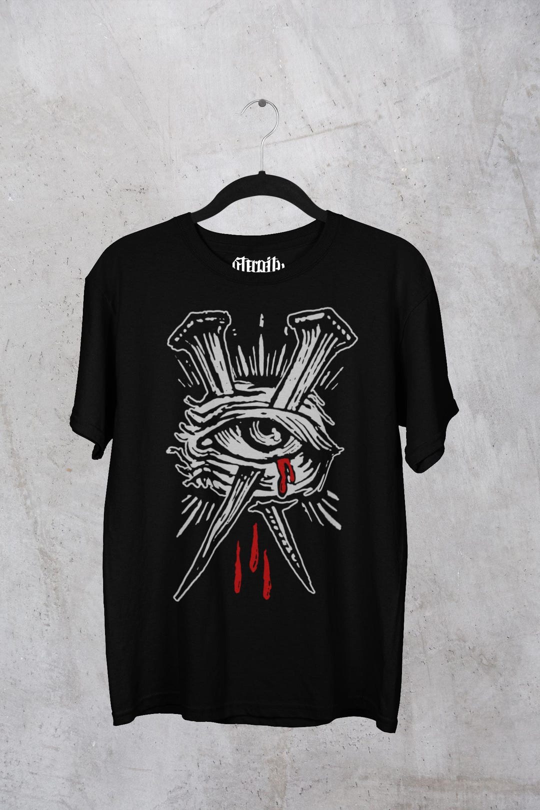 T-shirt Goth Eye Illustration - T-shirt Justice - T-shirt Nailed Eye ...