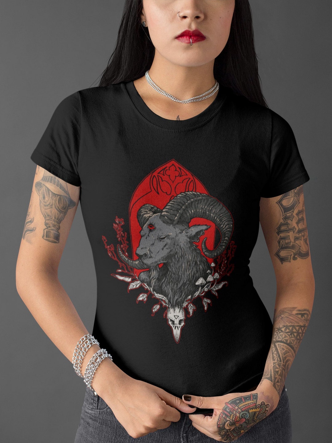 Goat Shirt / Wiccan Tshirt / Unisex Adult Clothing / Gotic T Shirt ...