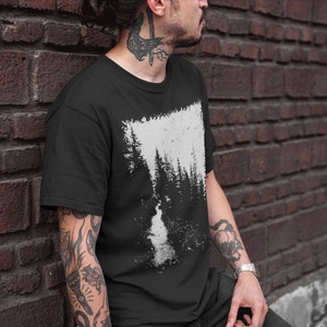 Mountain Pine Tree Forest T-shirt: Dark Forest Graphic Tee, Unisex - Etsy
