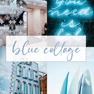 Boujee Blue Aesthetic Wall Collage Kit | Digital Download | 51 Pcs - Etsy