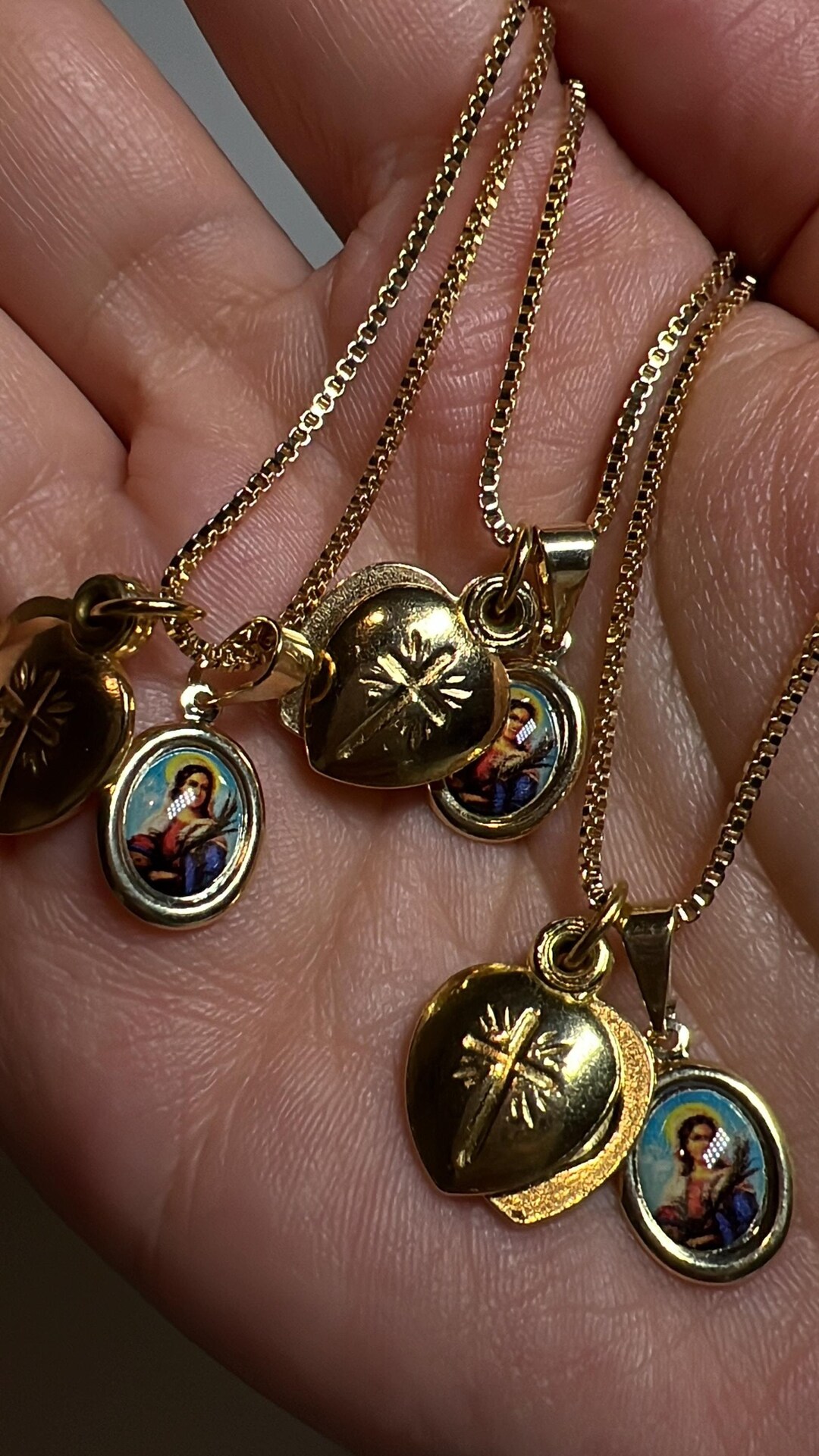 Portuguese Charm Necklace European Jewelry Religious Gold - Etsy