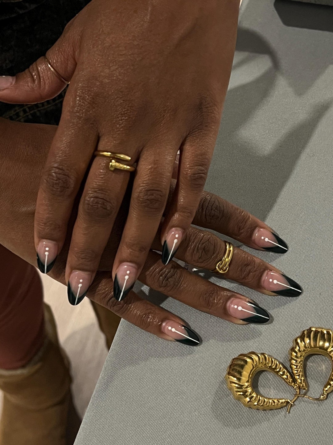 Gold Multi Link Connected Ring Stainless Steel Interlocking - Etsy