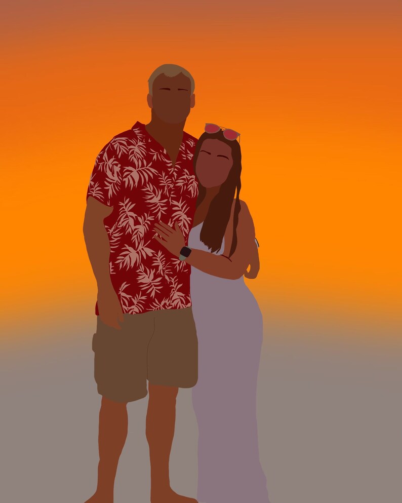 Custom Faceless Portraits; Portrait Drawing; Faceless Illustration ...