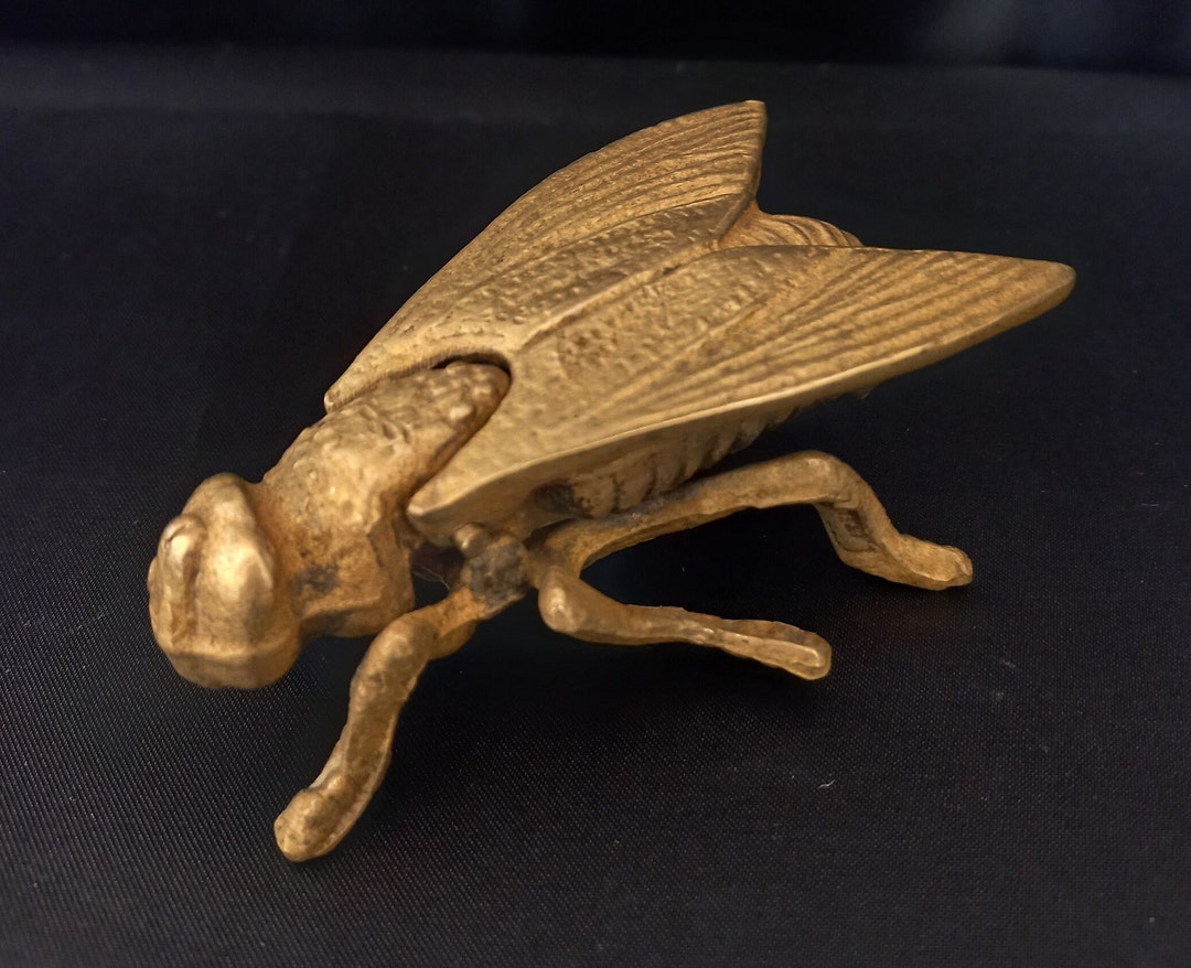 Vintage Italy Large Fly Ashtray in Pure Brass Inset Shape Antique ...
