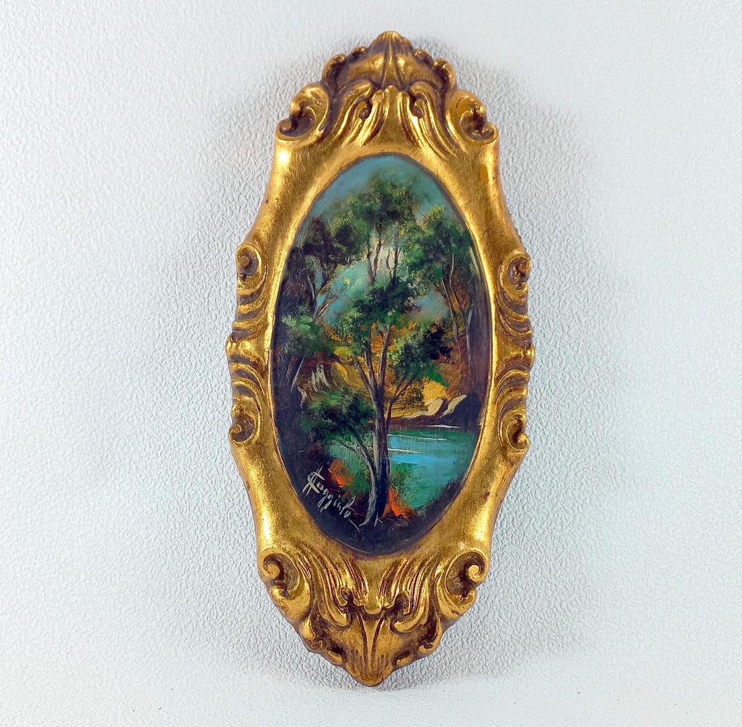Oil Painting Carved Wooden Frame Baroque Style Gold Leaf Florentine Art ...