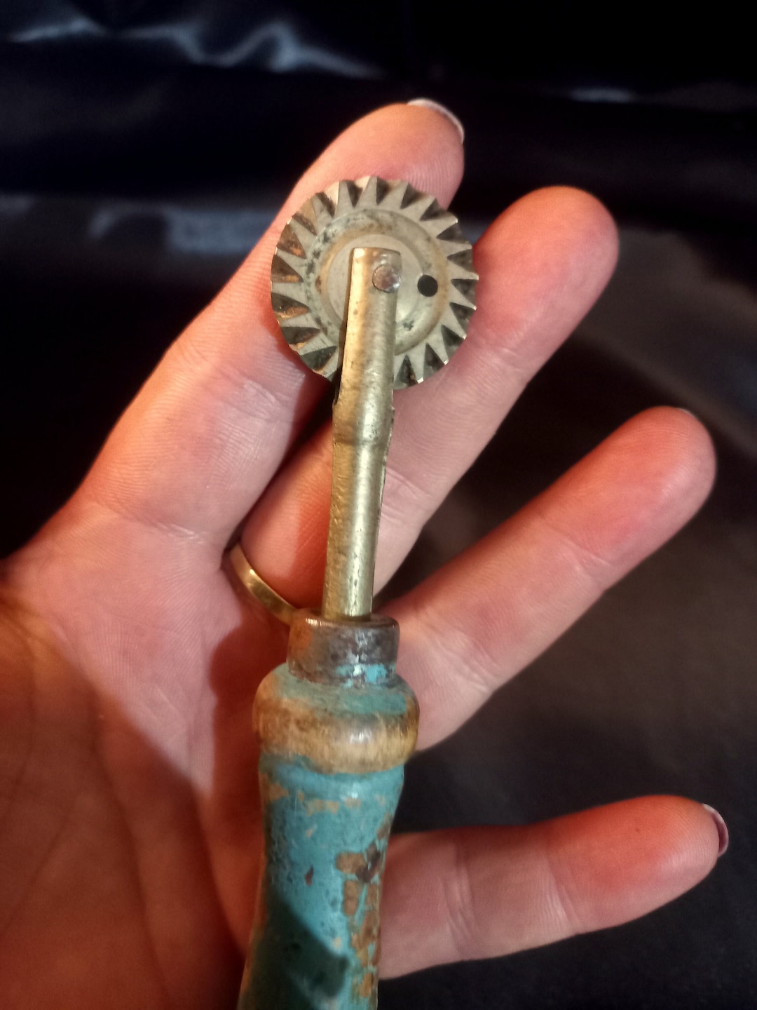 Very Old Wheel for Cutting Pasta in Brass and Wood. Vintage Pasta ...