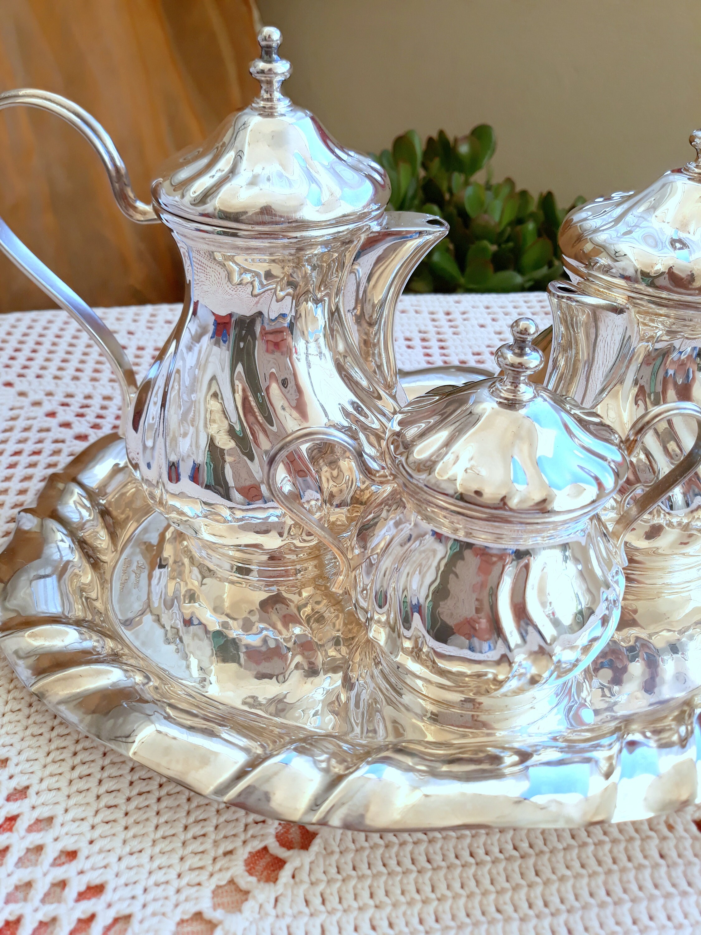 Italian silverware Tea set Silver plated Coffee pot Teapot | Etsy