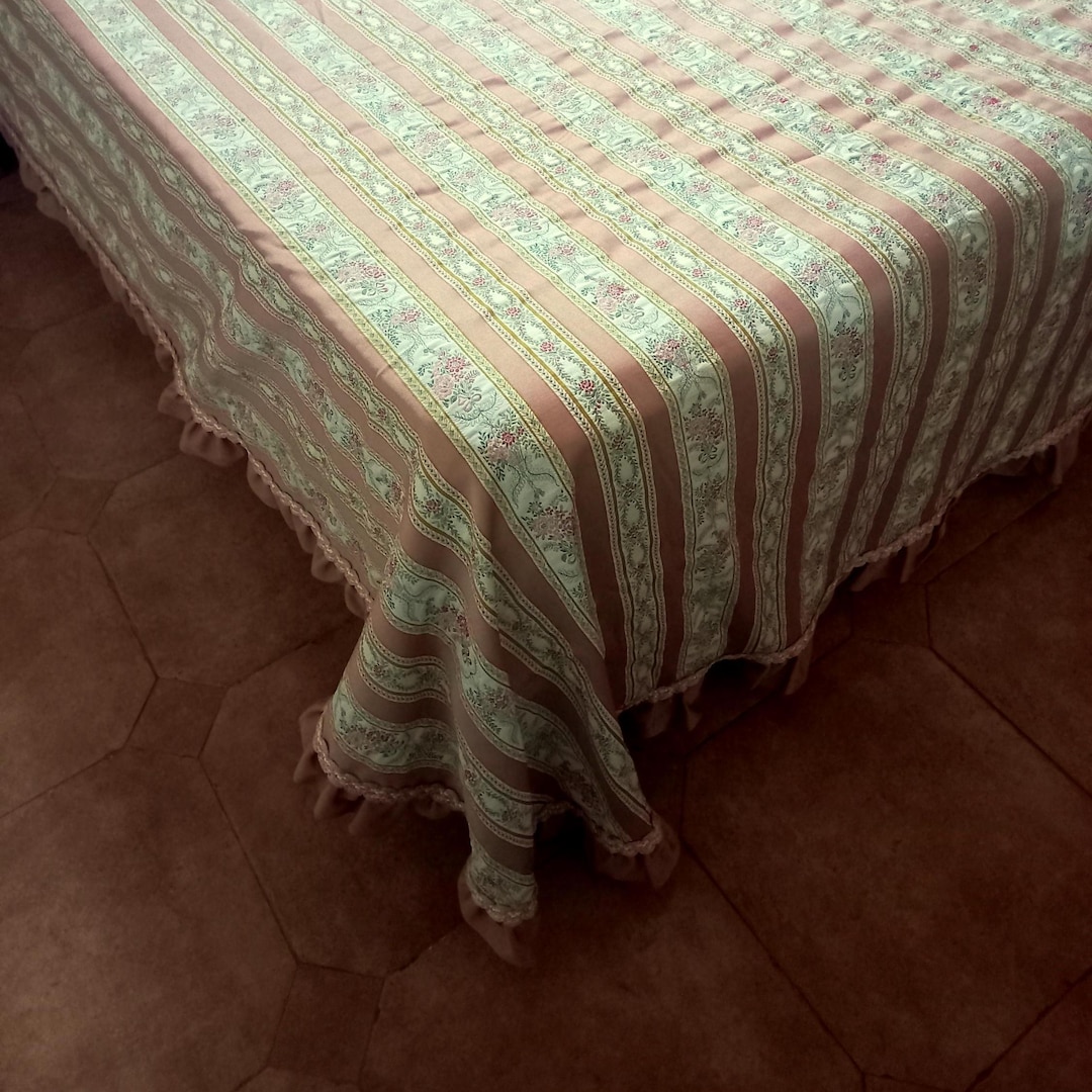 Antique Bedspread Venetian Silk Brocade Hand Woven Antique Pink Color ...