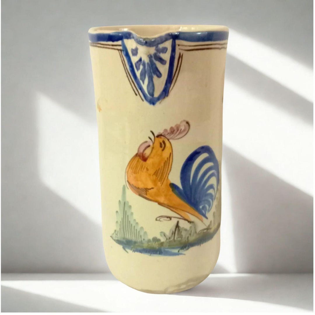 Terracotta Jug Ancient Glazed Majolica Rooster Ceramics Artistic ...