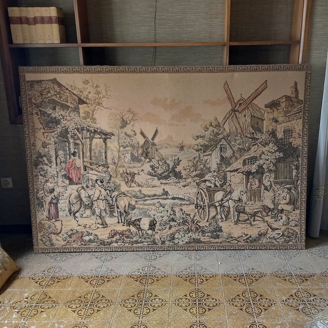 Huge Medieval Tapestry Original Early 1900s Antique Wall Tapestry Hand ...