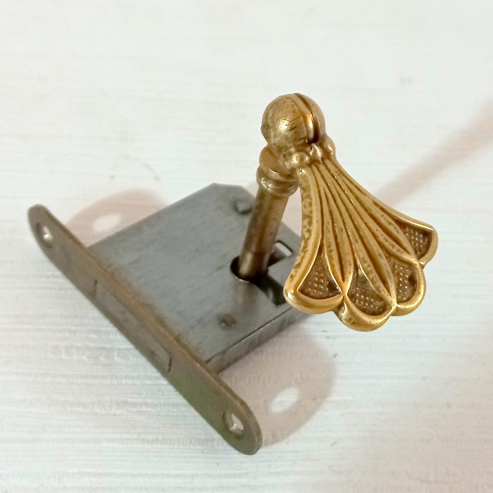 Rare Vintage 70's Brass Key Lock Antique Cabinet Lock Furniture ...