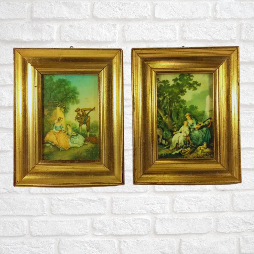 Rare Oleography Reproduction "the Music Lesson" Lancret 1690-1743 and J ...