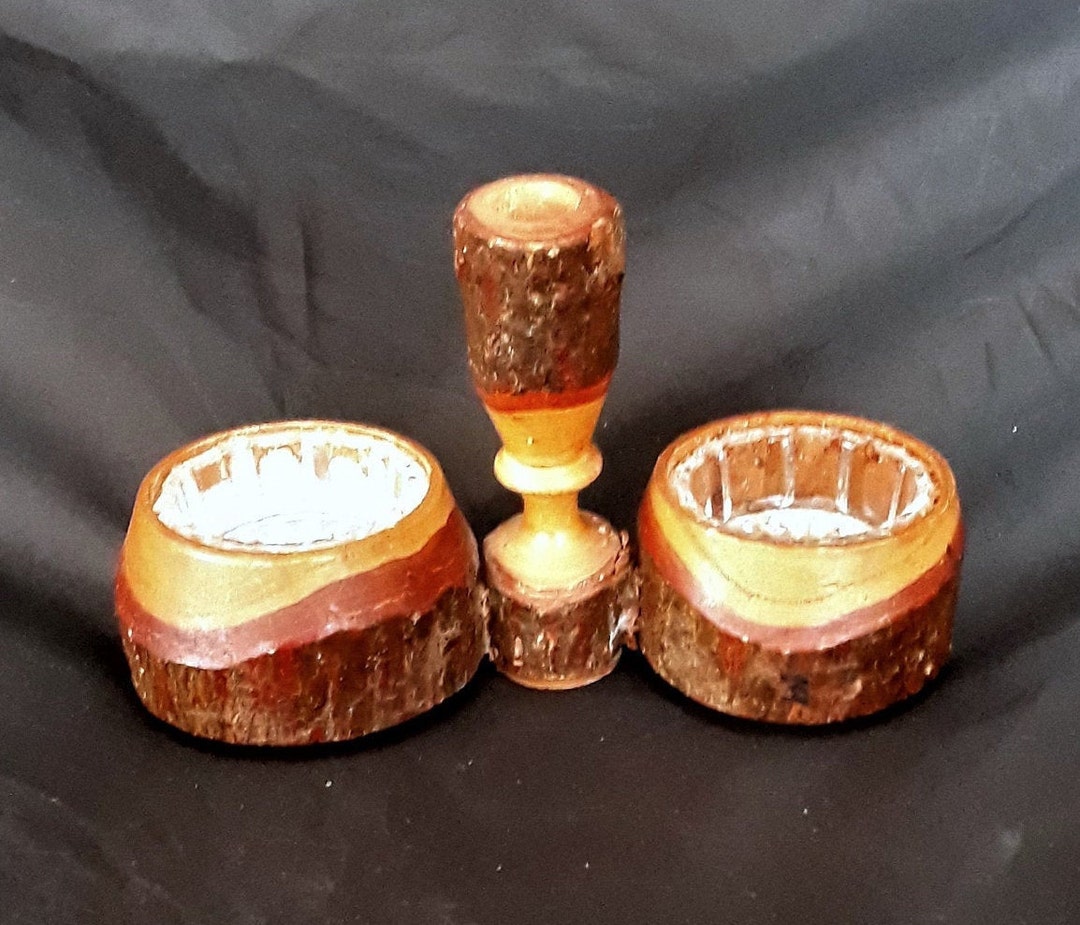 Hand Carved Wooden Vintage Salt Shaker Salt Holder Pepper - Etsy
