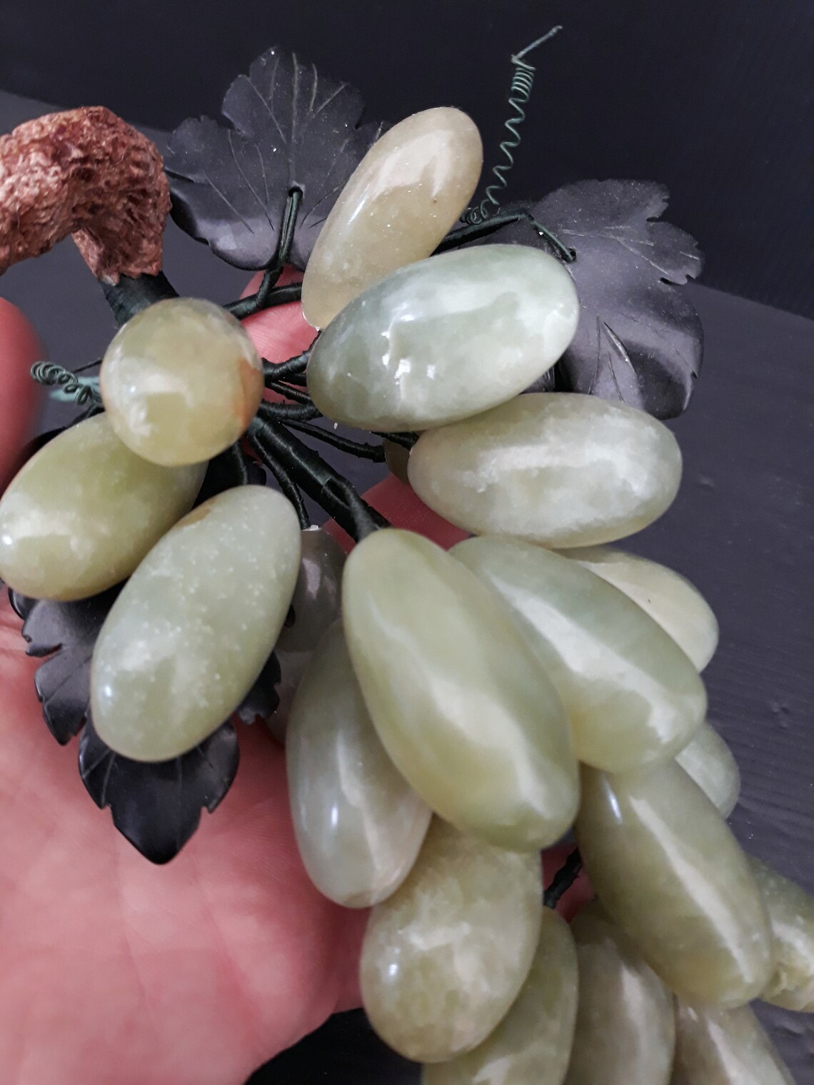Rare Bunch of Grapes in Green Onyx Sculpture in Green and - Etsy