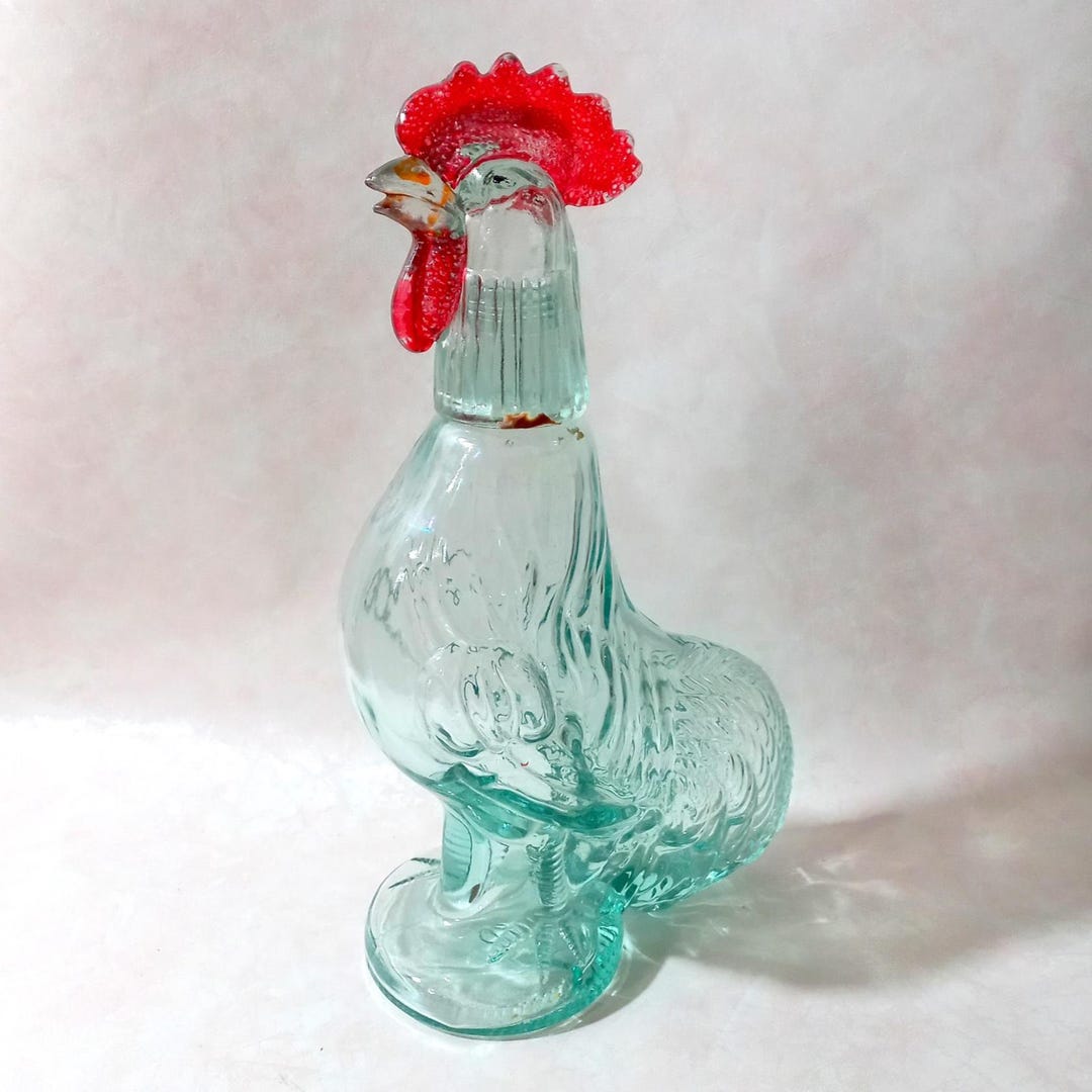 Rooster Bottle 1l Glass Rooster Silhouette Dipinta Bottle 60's Design ...