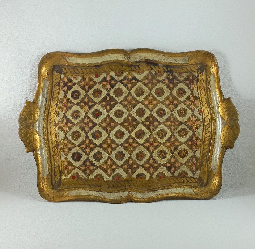 Rare Large 40x29cm Traditional Florentine Period Tray Typical ...