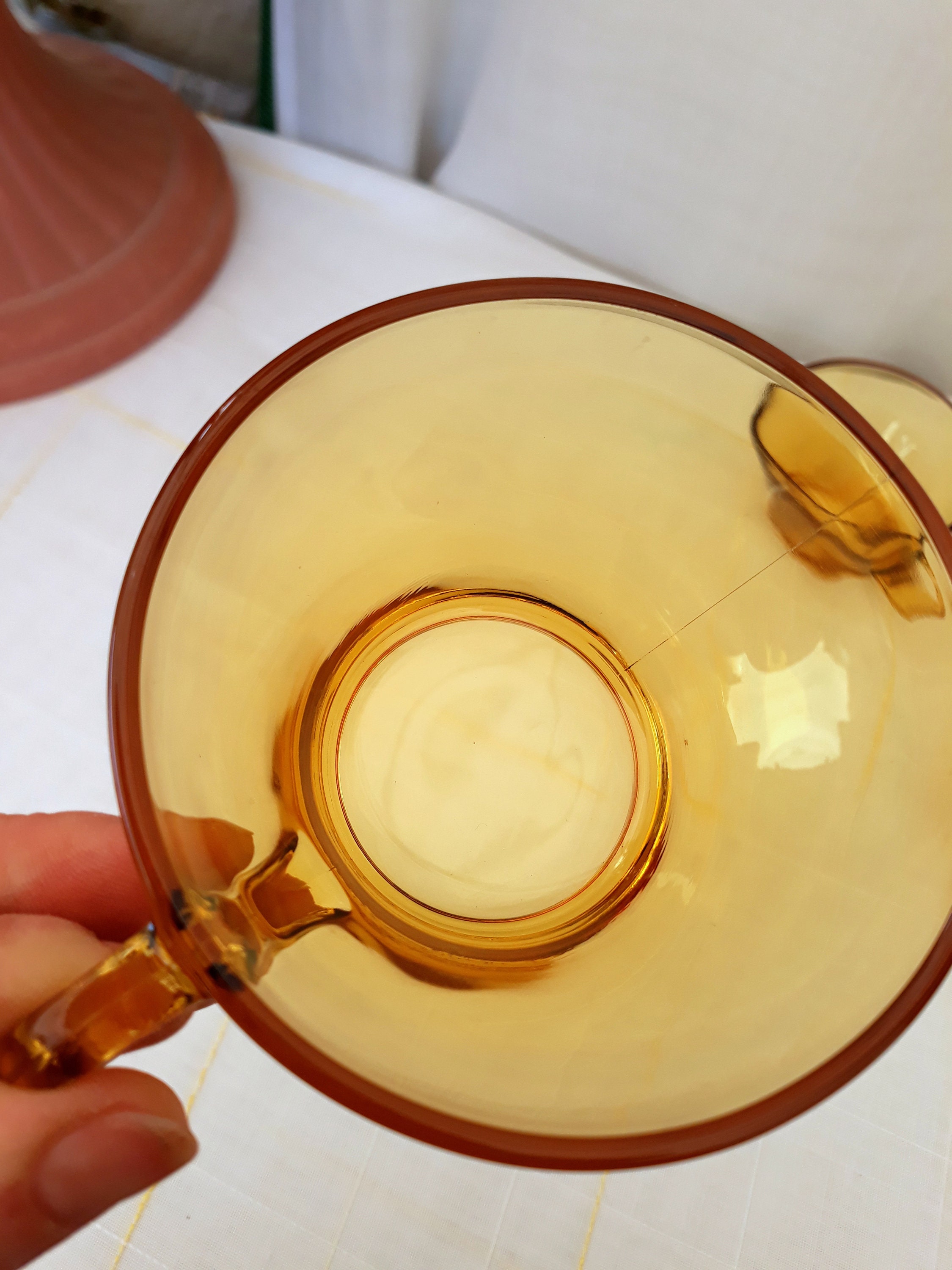 Tea Cups Cups Set 6 Pieces Caramel Glass Large Cups Tea | Etsy